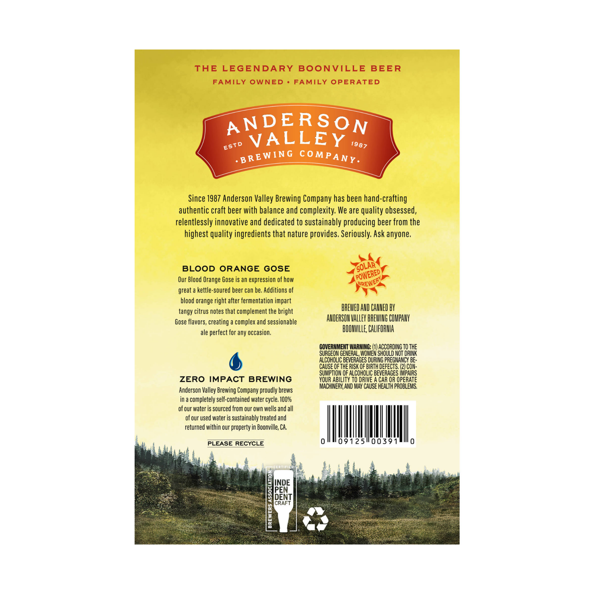 Anderson Valley Brewing - Blood Orange Gose 6pk. MacArthur Beverages